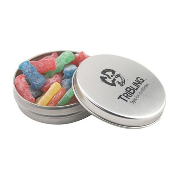 Promotional Round Tin with Sour Patch Kids