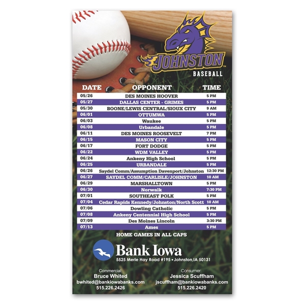 Promotional Schedule Magnet 3-29/32 X 6-15/16