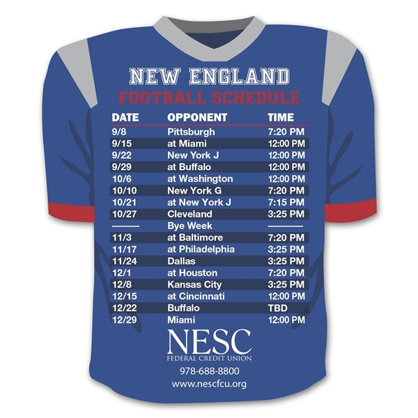 Promotional Schedule Team Jersey Magnet