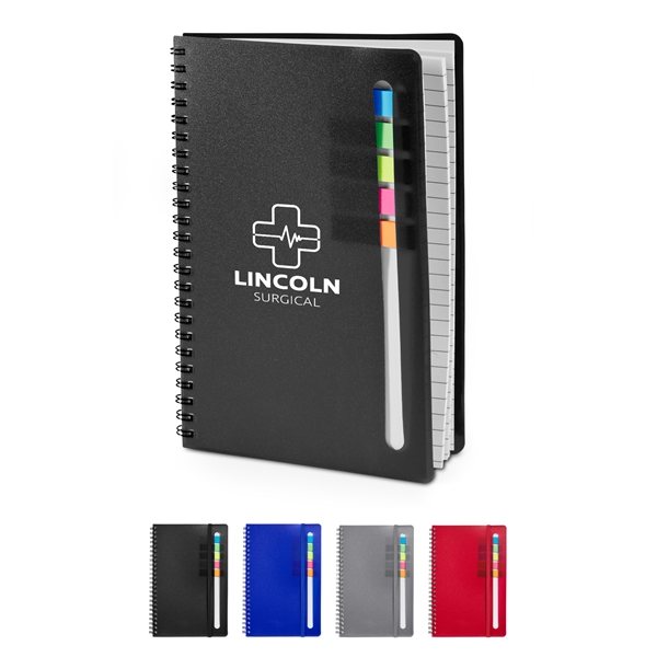 Promotional Semester Spiral Notebook With Sticky Flags