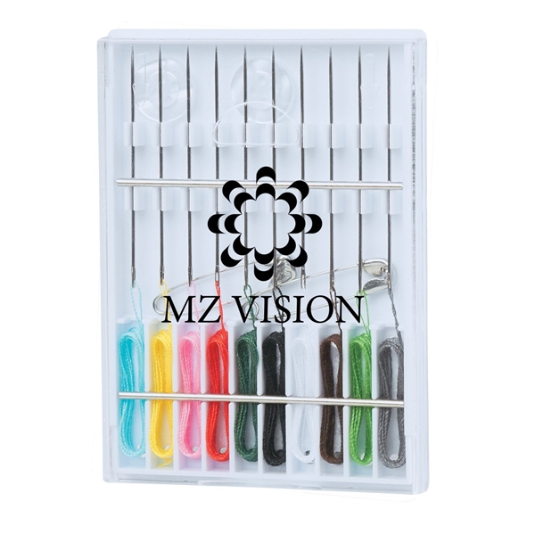 Promotional Sewing Kit with 10 Pre-Threaded Needles