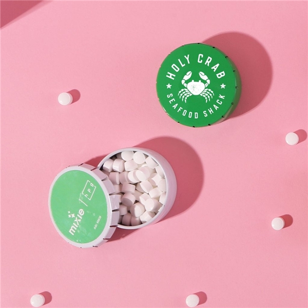 Promotional Small Round Clicker Mint Tin