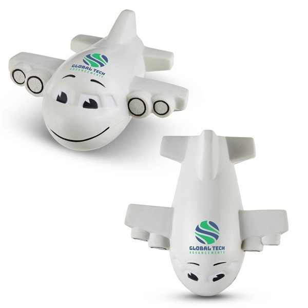 Promotional Smiling Airplane Shape Stress Ball