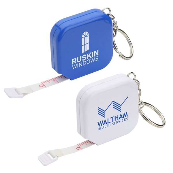 Square Tape Measure Key Chain - Promotional Hand Tools