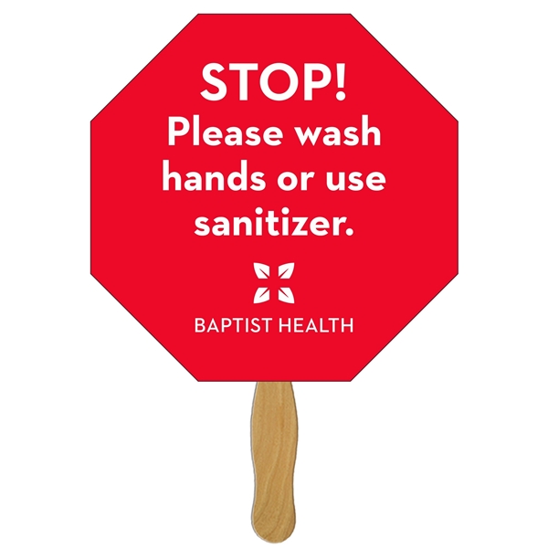 Promotional Stop Sign / Octagon Hand Fan - Paper Products
