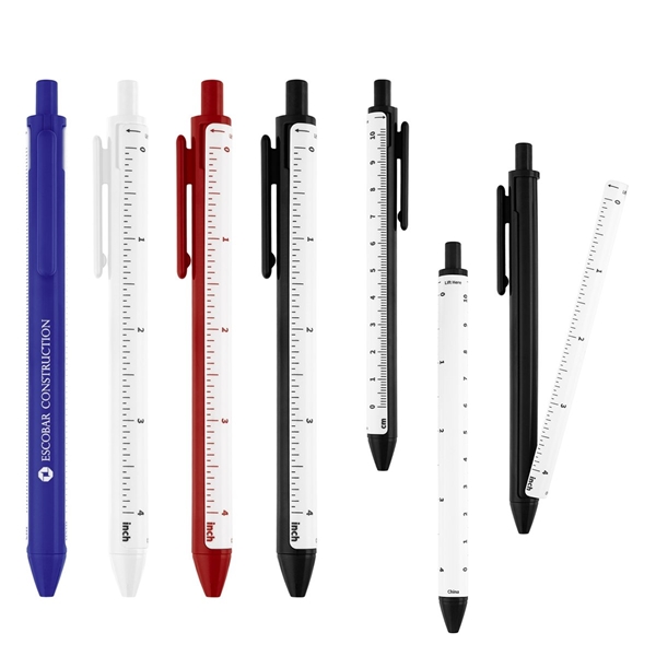 Promotional Straight Line Pen With 4" Ruler