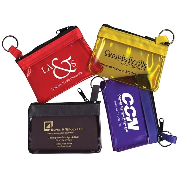 The Rainbow Translucent/ Crystal Clear Zip Pouches w/ Key Ring
