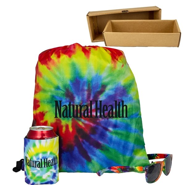 Promotional Tie Dye Drawstring Backpack Gift Kit