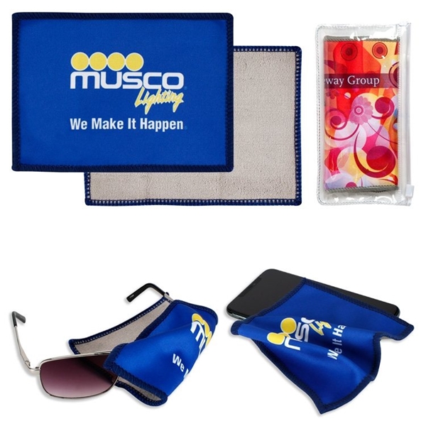 Promotional USA Made 5x7 Premium Microfiber Tech Cloth, in clear zipper ...