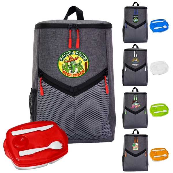Promotional Victory Locking Lid Cooler Backpack Set