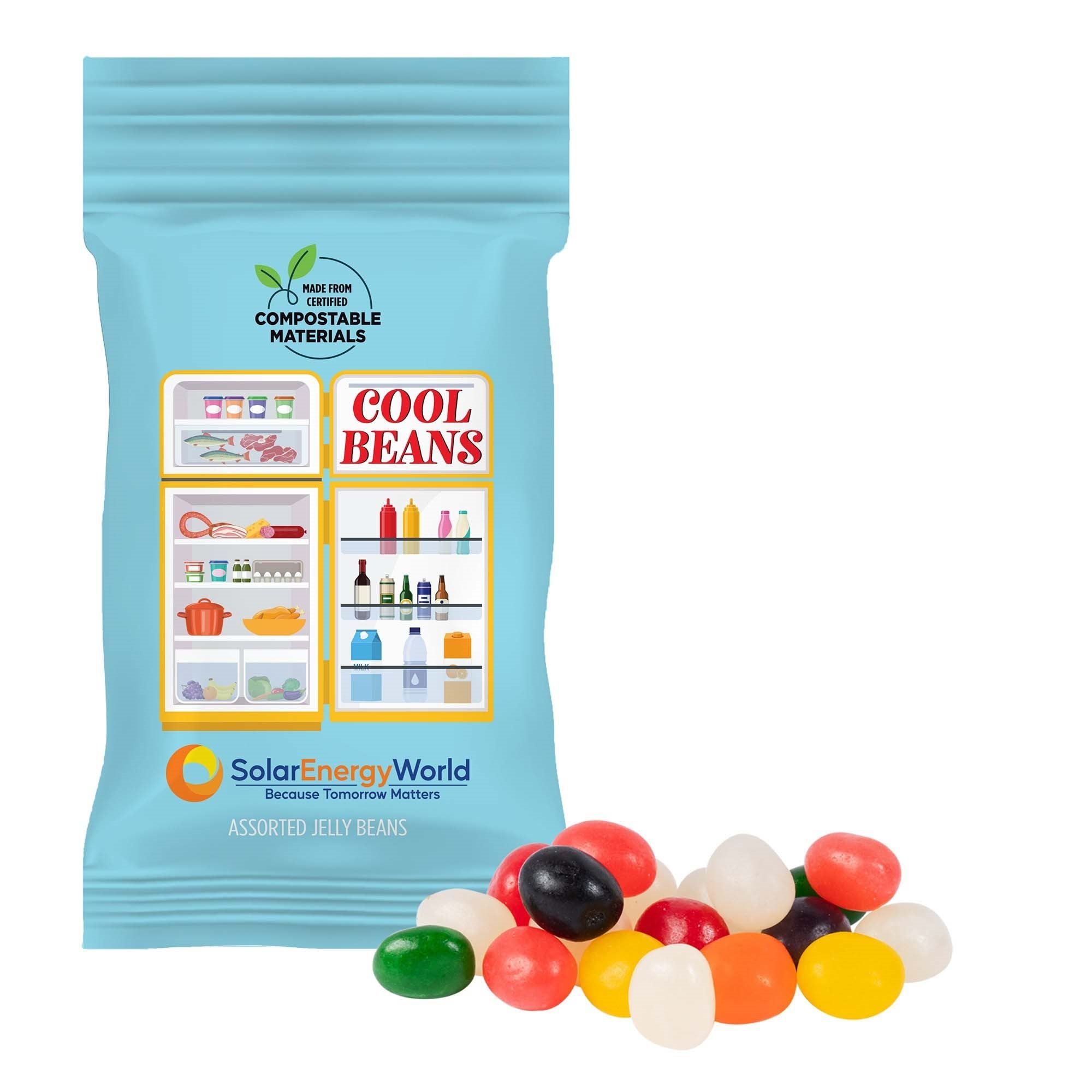 1 oz ECO-Digibag, Compostable & Full Color, Assorted Jelly Beans