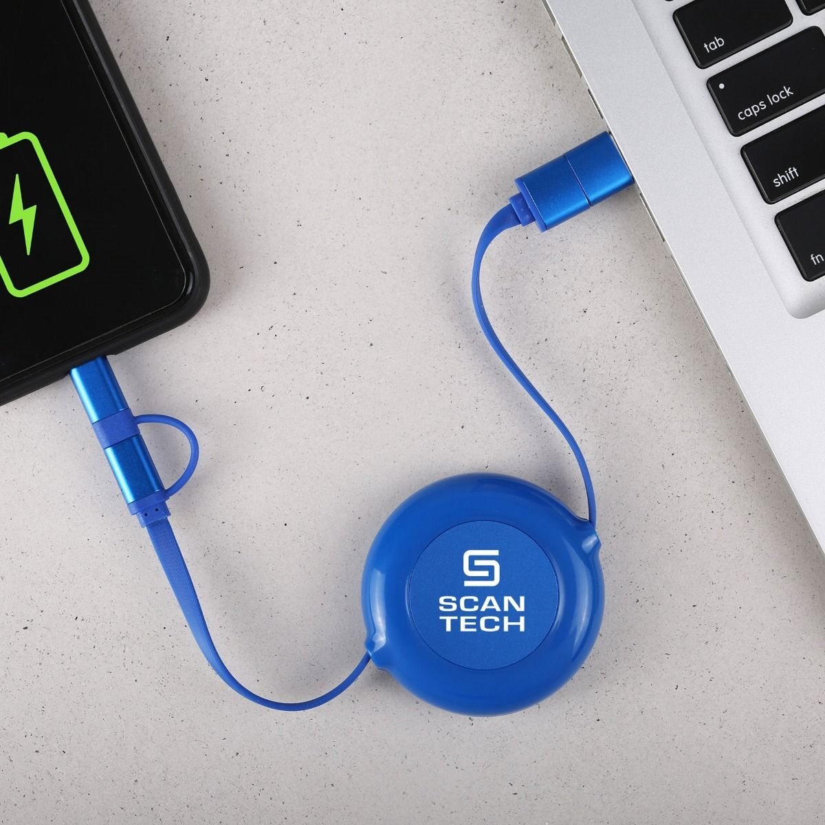 Promotional 3-In-1 Retractable Fast Charge-It™ Cable