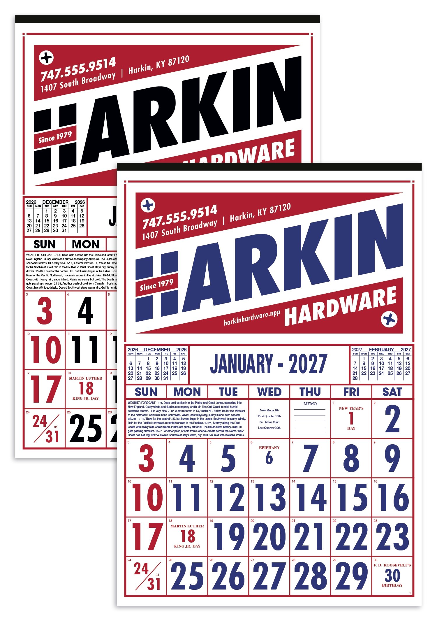Promotional Commercial 12-Sheet Calendar