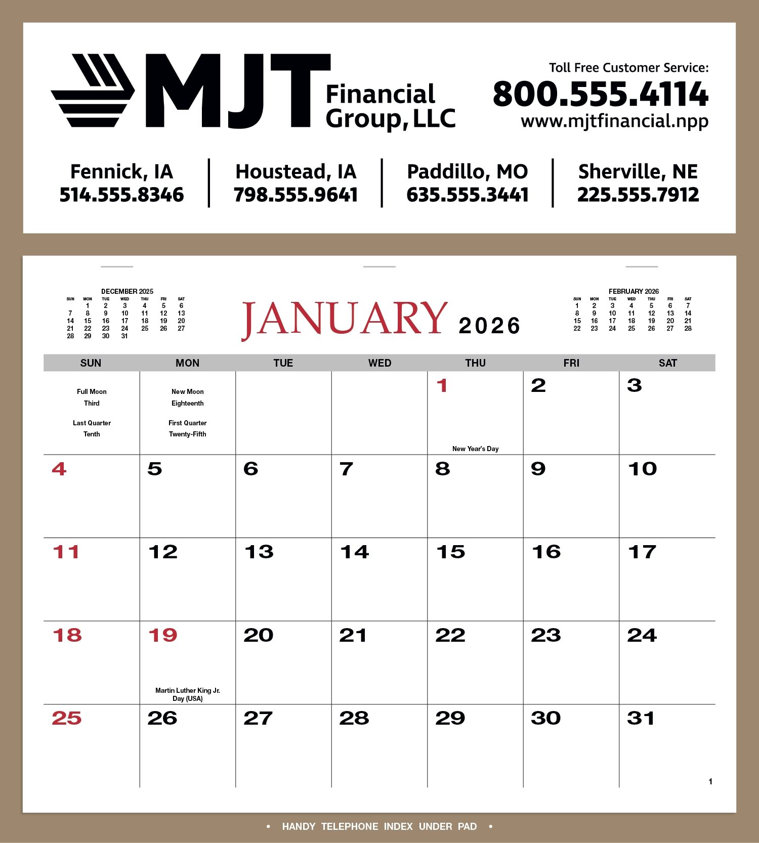 Promotional Memo Calendar